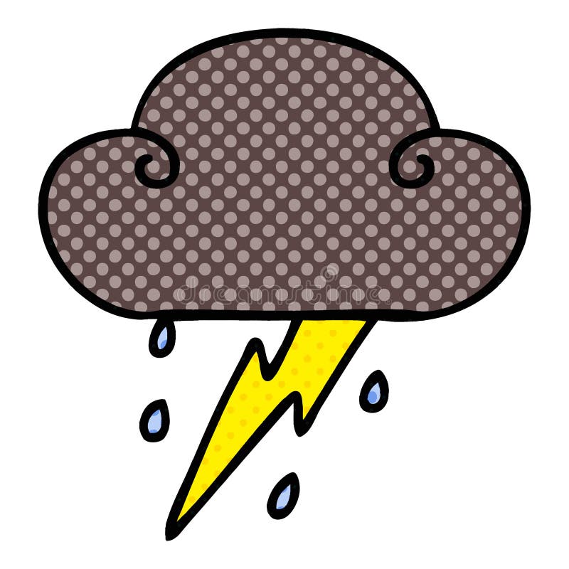 Quirky Comic Book Style Cartoon Thunder Cloud Stock Vector ...