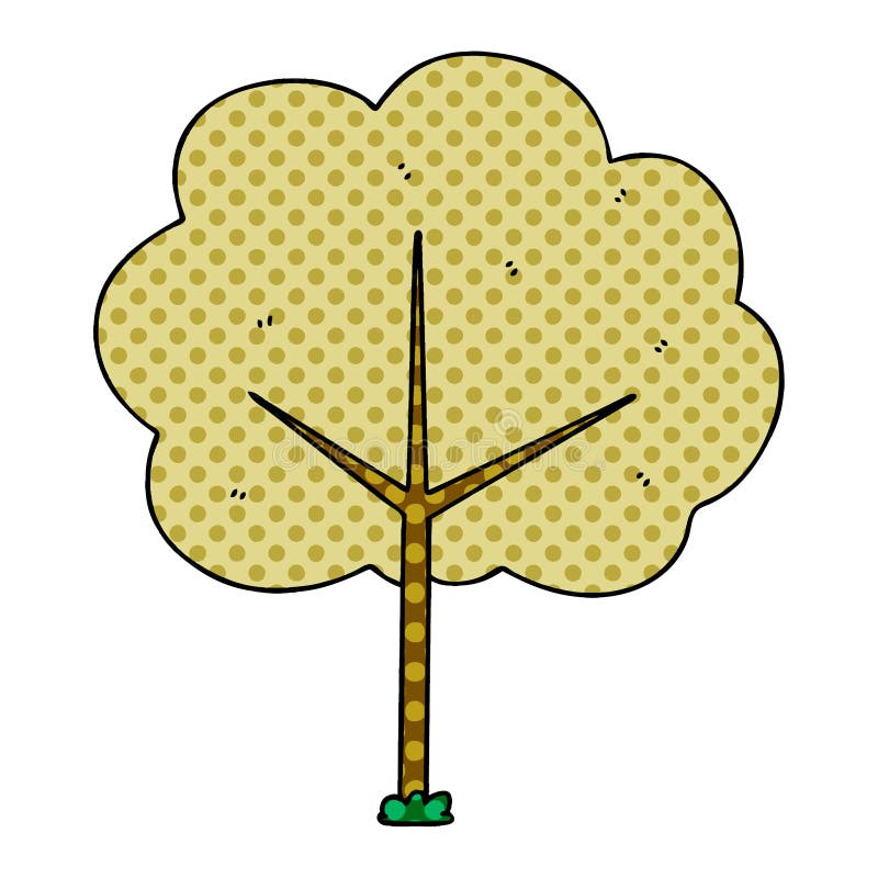 Quirky Comic Book Style Cartoon Tree Stock Vector - Illustration of ...
