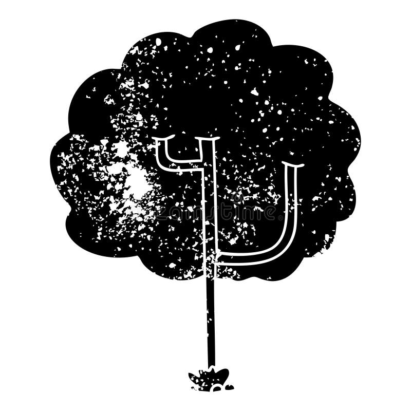 Quirky Distressed Symbol Tree Stock Vector - Illustration of retro ...
