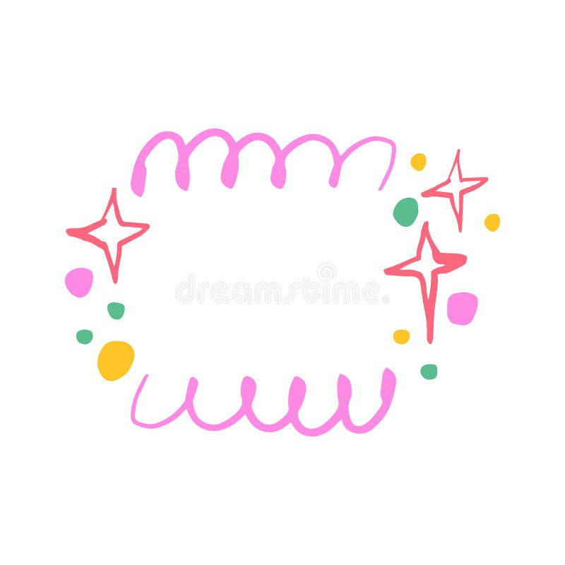 Quirky Doodles Frame. Hand Drawn Colorful Vector Illustration Stock ...