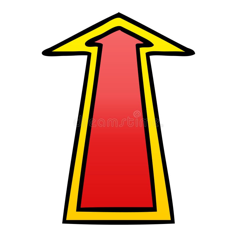 Quirky Gradient Shaded Cartoon Arrow Stock Vector - Illustration of ...
