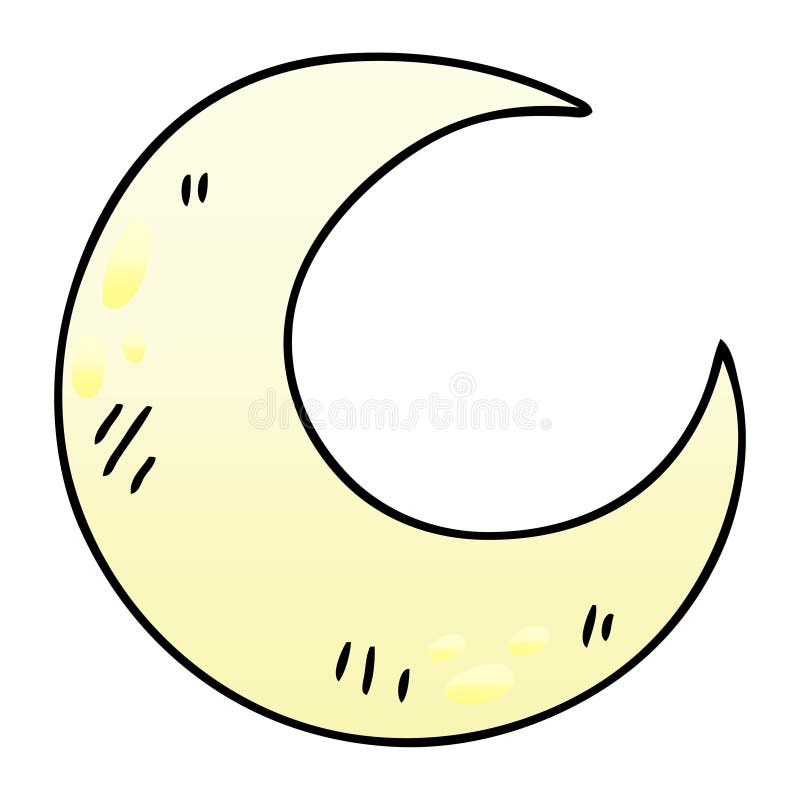 Quirky Gradient Shaded Cartoon Crescent Moon Stock Vector ...
