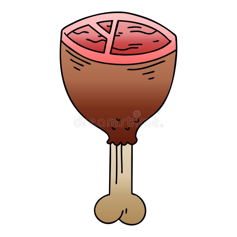 Quirky Gradient Shaded Cartoon Meat Bone Stock Vector - Illustration of ...