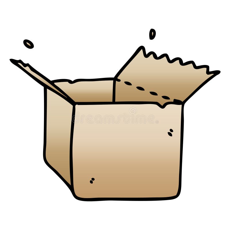 Quirky Gradient Shaded Cartoon Open Box Stock Vector - Illustration of ...