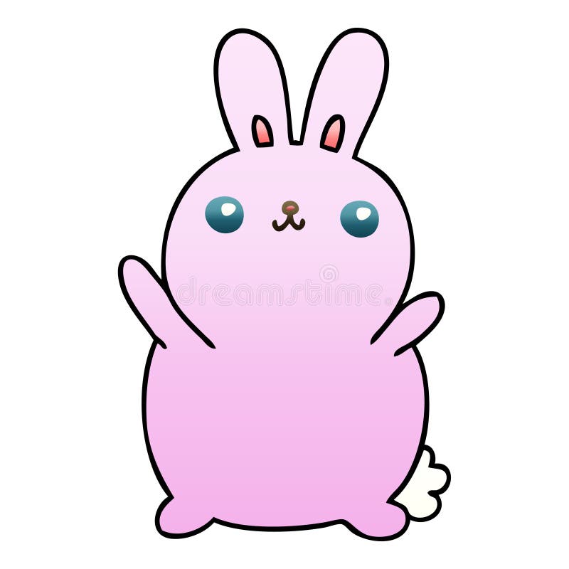 Quirky Gradient Shaded Cartoon Rabbit Stock Vector - Illustration of ...
