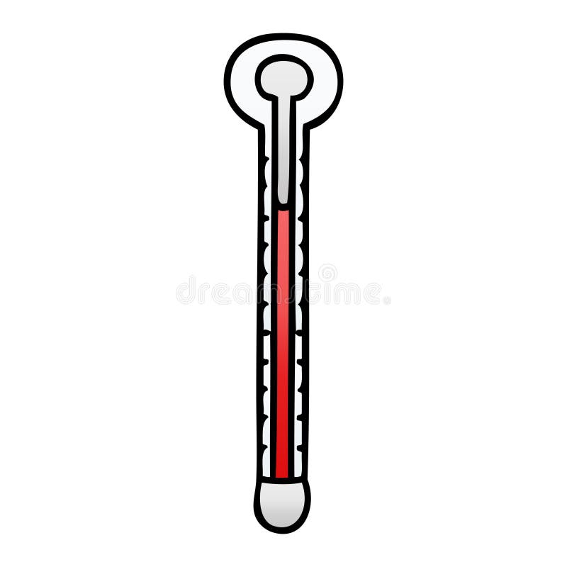 Quirky Gradient Shaded Cartoon Thermometer Stock Vector - Illustration ...