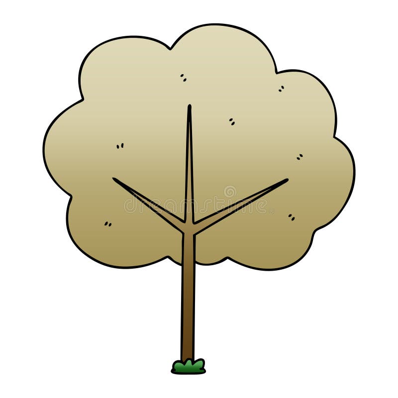Quirky Gradient Shaded Cartoon Tree Stock Vector - Illustration of ...