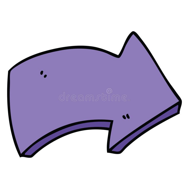 Quirky Hand Drawn Cartoon Arrow Stock Vector - Illustration of symbol ...