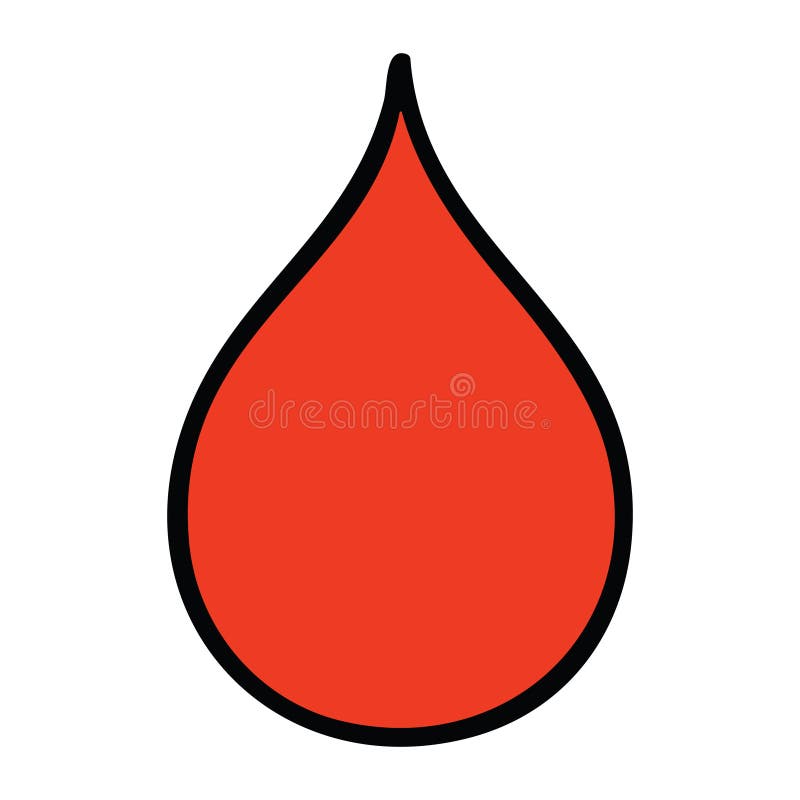 Quirky Hand Drawn Cartoon Blood Drop Stock Vector - Illustration of ...