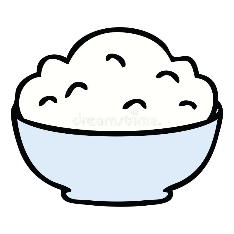 Quirky Hand Drawn Cartoon Bowl of Mash Stock Vector - Illustration of ...