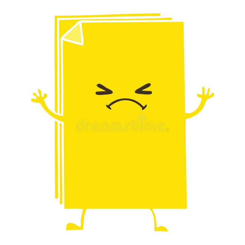 Quirky Hand Drawn Cartoon Cross Paper Stack Stock Vector - Illustration ...