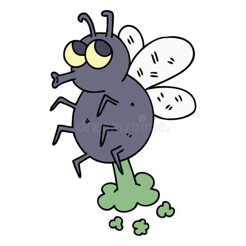 Quirky Hand Drawn Cartoon Fly Stock Vector - Illustration of drawn ...