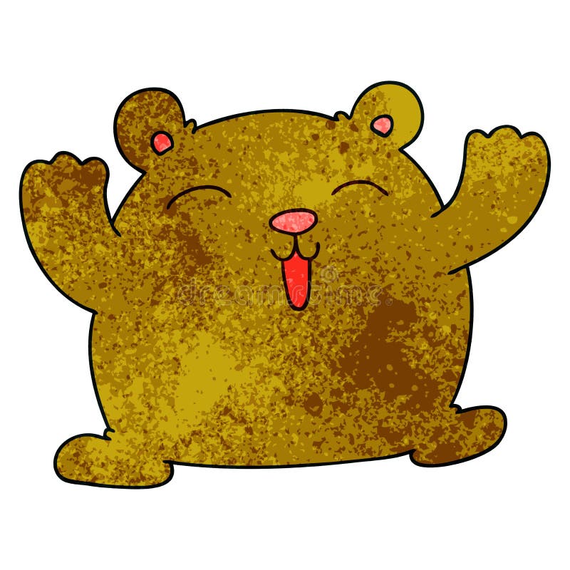 Quirky Hand Drawn Cartoon Funny Bear Stock Vector - Illustration of ...