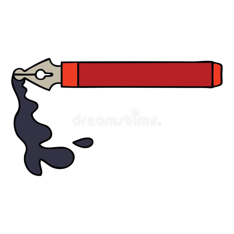Quirky Hand Drawn Cartoon Ink Pen Stock Vector - Illustration of ...