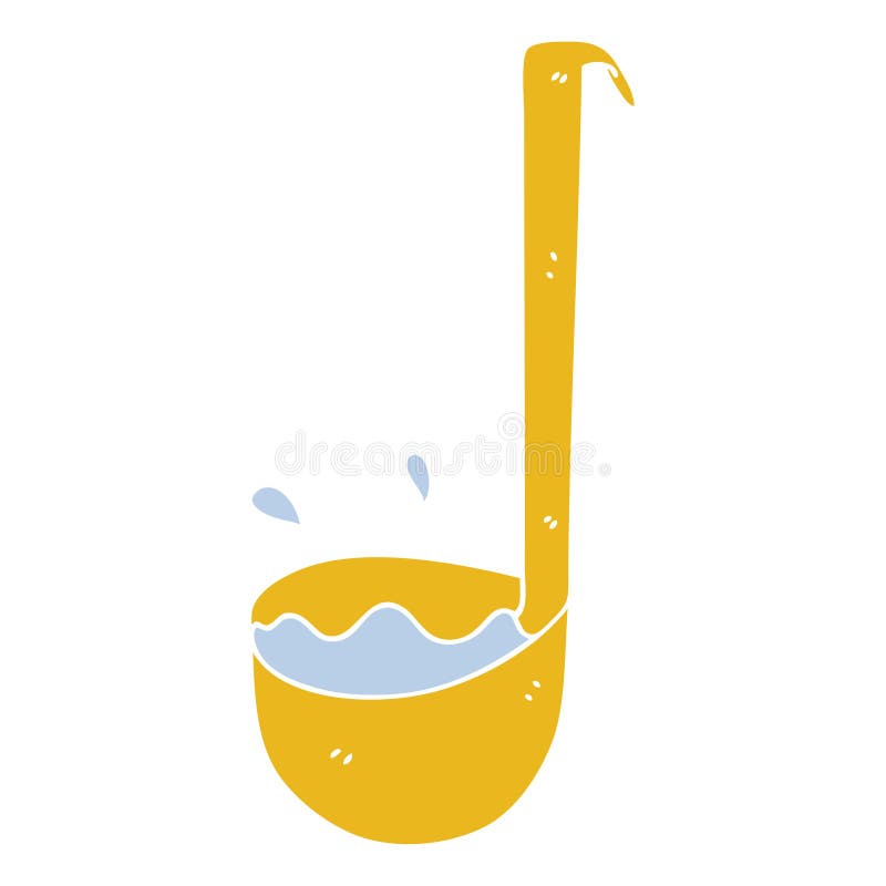 Quirky Hand Drawn Cartoon Ladle Stock Vector - Illustration of color ...