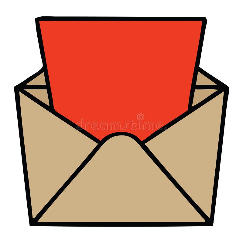 Quirky Hand Drawn Cartoon Letter and Envelope Stock Vector ...