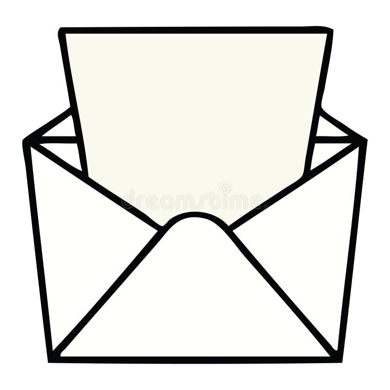 Quirky Hand Drawn Cartoon Letter and Envelope Stock Vector ...
