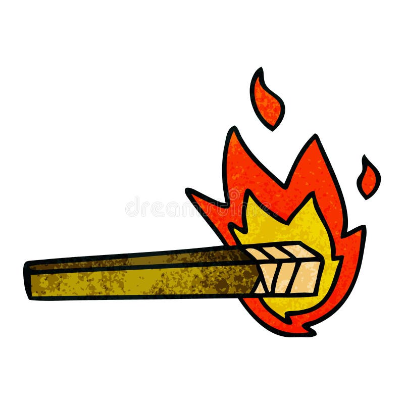 Quirky Hand Drawn Cartoon Lit Torch Stock Vector - Illustration of ...