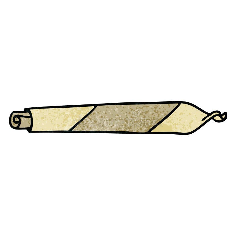 Quirky Hand Drawn Cartoon Rolled Up Joint Stock Vector - Illustration ...