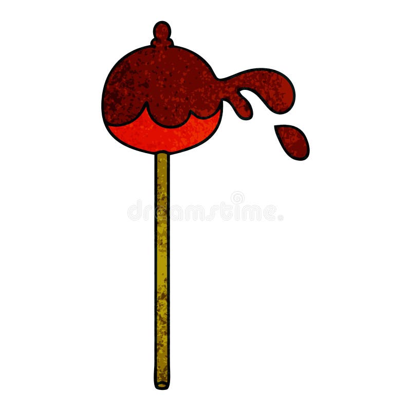 Quirky Hand Drawn Cartoon Toffee Apple Stock Vector - Illustration of ...