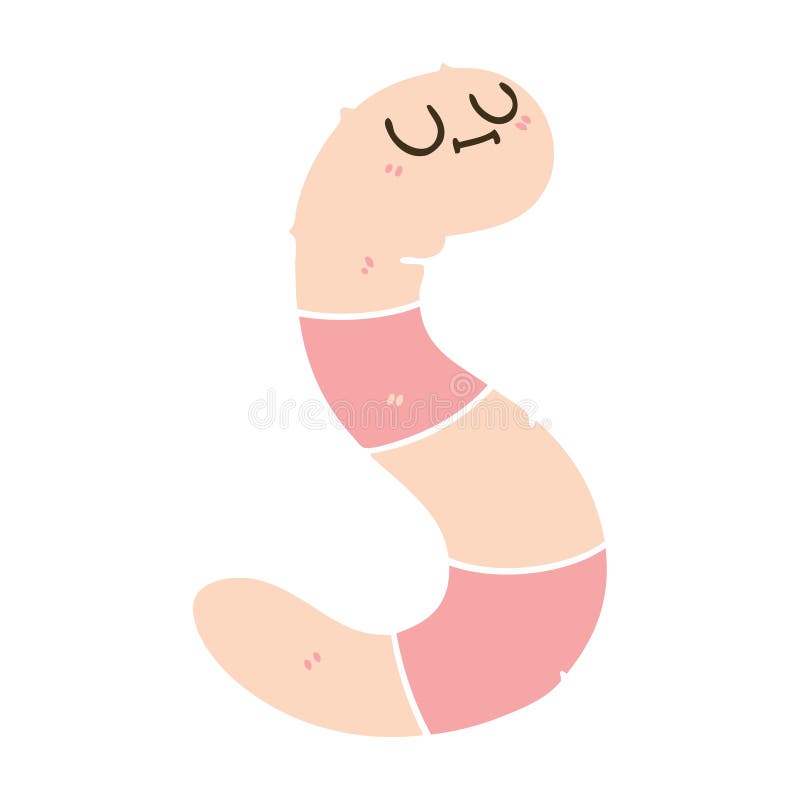 Quirky Hand Drawn Cartoon Worm Stock Vector - Illustration of funny ...