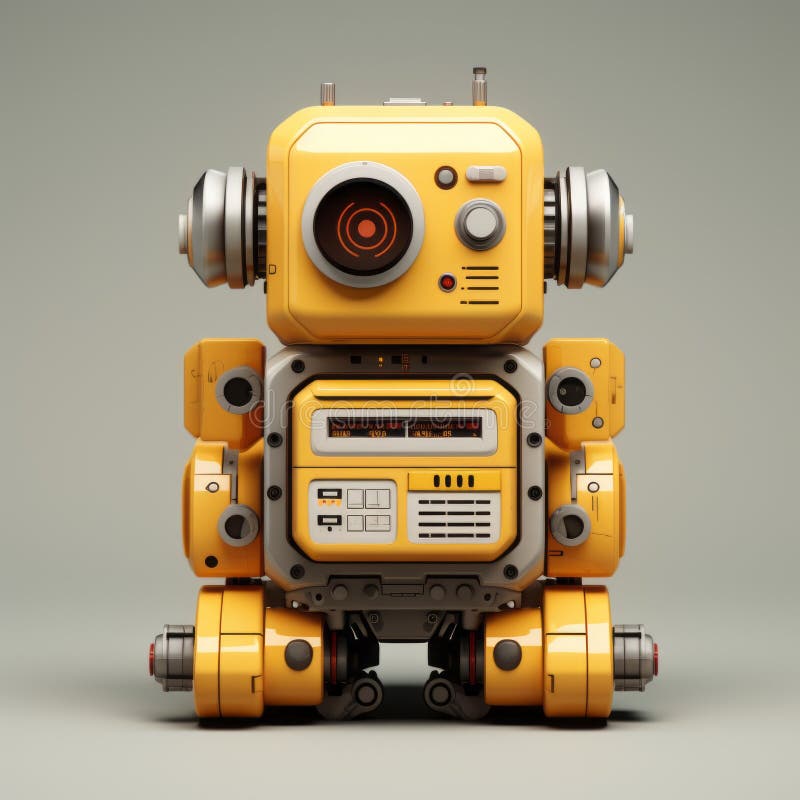 Quirky Industrial Robot with Streamlined Design and Hyper-detailed ...