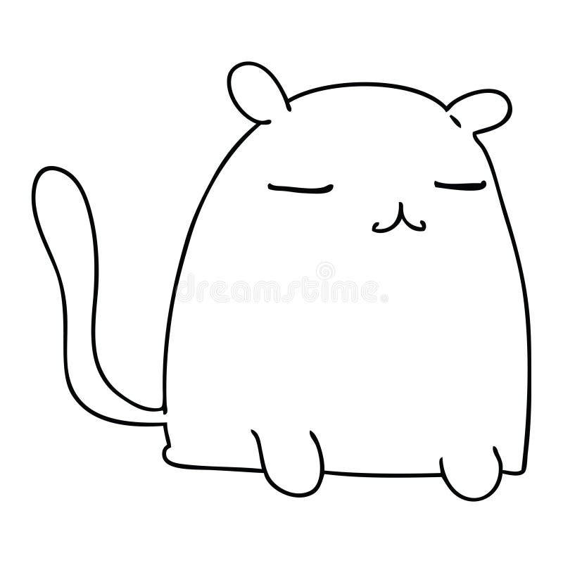 Quirky Line Drawing Cartoon Cat Stock Vector - Illustration of doodle ...