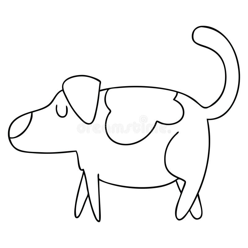 Quirky Line Drawing Cartoon Dog Stock Vector - Illustration of quirky ...