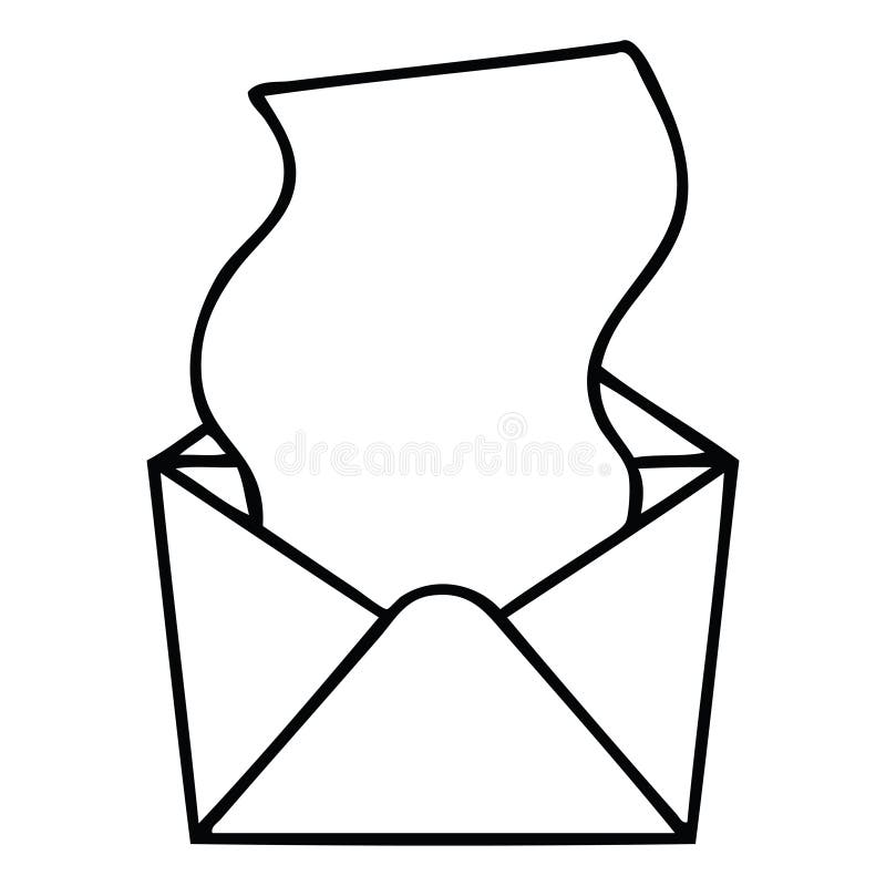 Quirky Line Drawing Cartoon Letter and Envelope Stock Vector ...