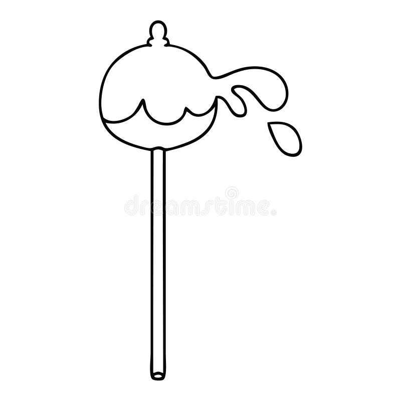 Quirky Line Drawing Cartoon Toffee Apple Stock Vector - Illustration of ...