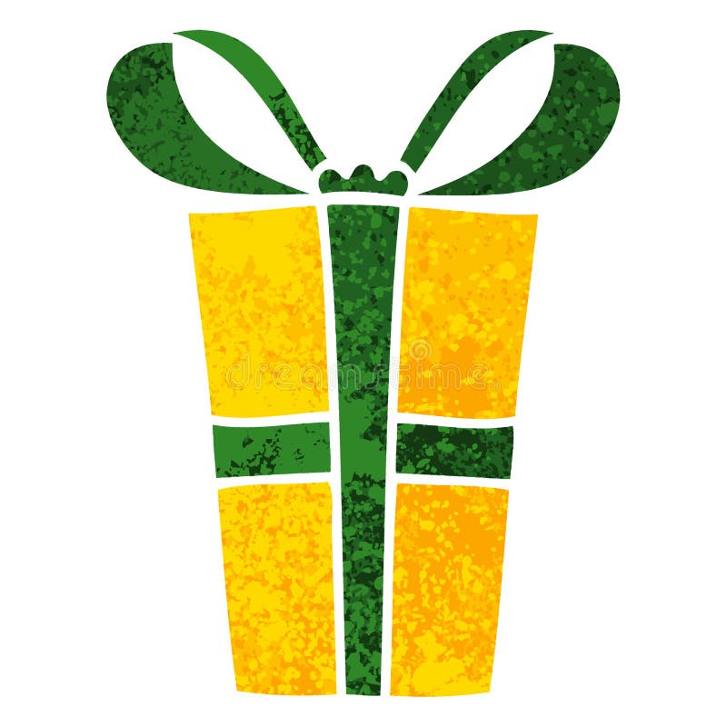 Quirky Retro Illustration Style Cartoon Present Stock Vector ...