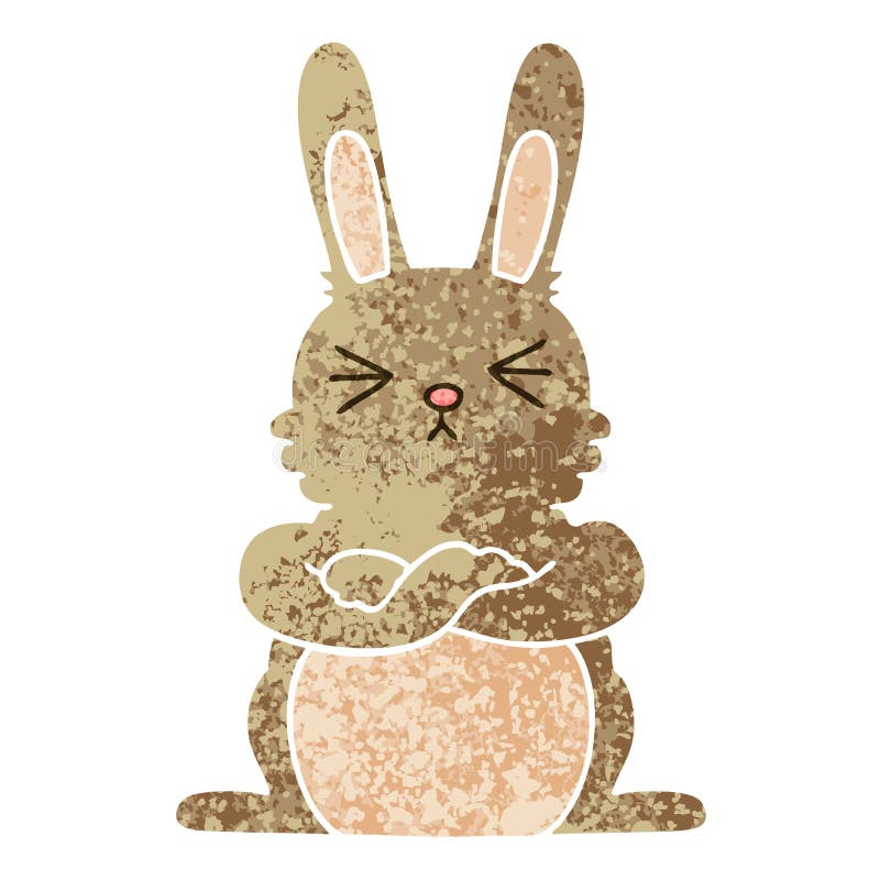 Quirky Retro Illustration Style Cartoon Rabbit Stock Vector ...