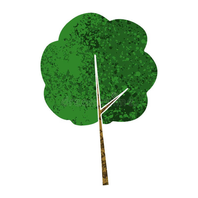 Quirky Retro Illustration Style Cartoon Tree Stock Vector ...