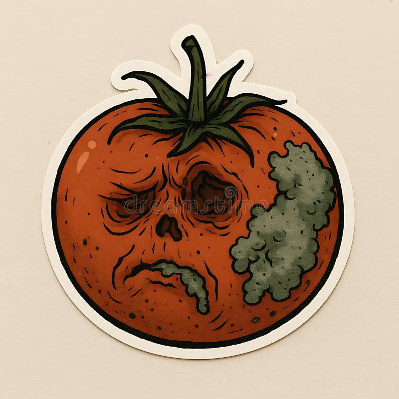 Rotten Tomato Sticker Illustration Stock Illustration - Illustration of ...