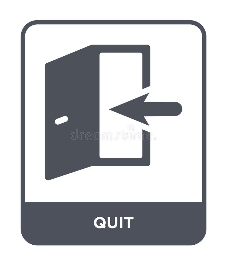 Quit Icon in Trendy Design Style. Quit Icon Isolated on White ...