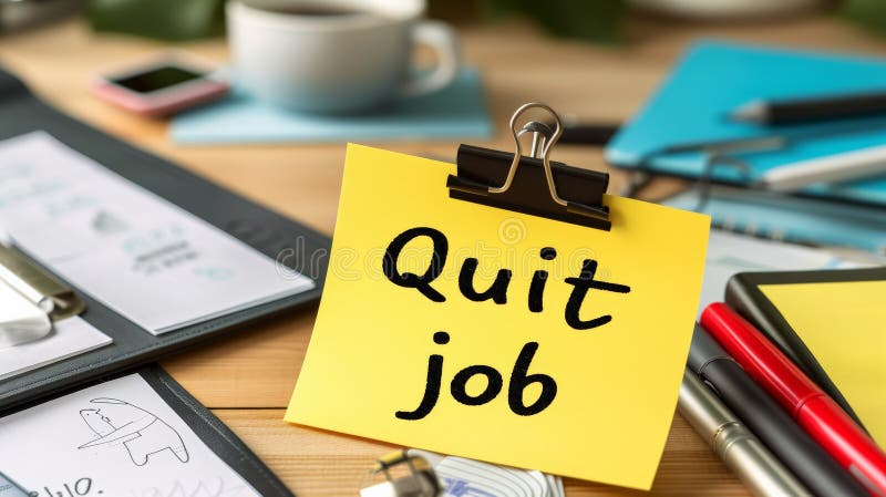 Quit Job on a Cluttered Desk - AI Generated Stock Illustration ...