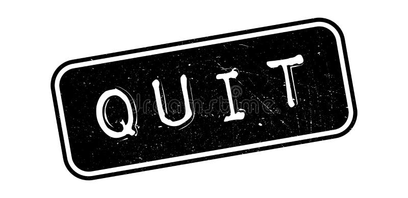 Quit rubber stamp stock illustration. Illustration of label - 83142150