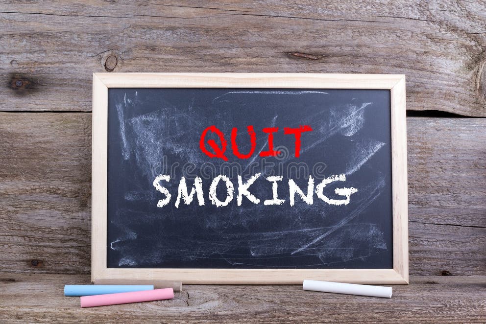 Quit Smoking. Text on Blackboard Stock Image - Image of quit, medical ...