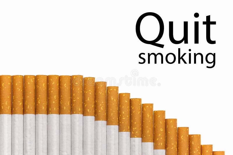 Quit Smoking Text Graph of Cigarettes Stock Image - Image of graph ...