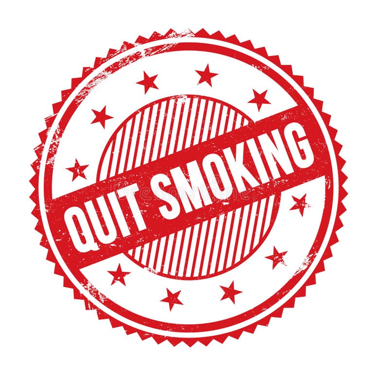 QUIT SMOKING Text Written on Red Grungy Round Stamp Stock Illustration ...