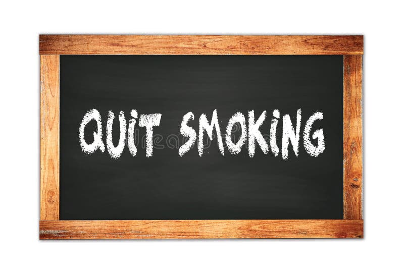 QUIT SMOKING Text Written on Wooden Frame School Blackboard Stock Image ...