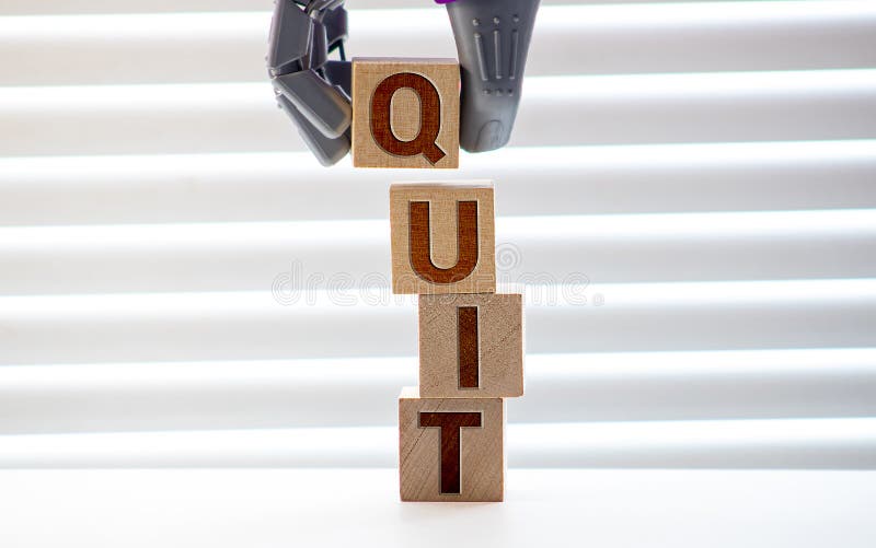 Quit word concept stock image. Image of unhappy, wood - 209806265