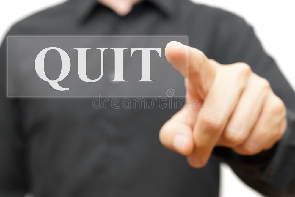 Quit Word on Virtual Screen Stock Image - Image of quit, human: 48020297
