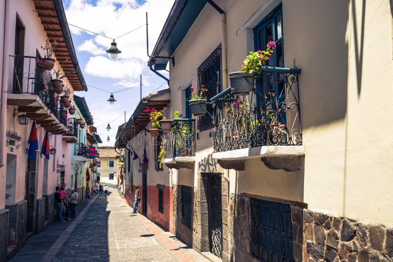 Quito - August 17, 2018: Streets of the Center of Quito, Ecuador ...