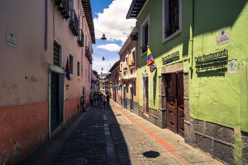 Quito - August 17, 2018: Streets of the Center of Quito, Ecuador ...