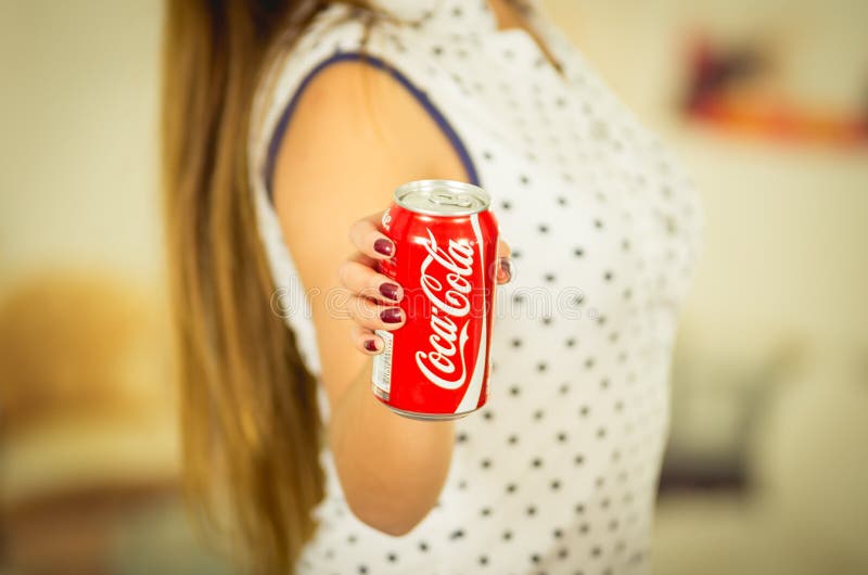 Quito, Ecuador - May 06, 2017: Young Woman Pointing in from of Her a ...