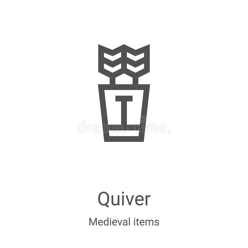 Quiver Icon Vector from Medieval Items Collection. Thin Line Quiver ...