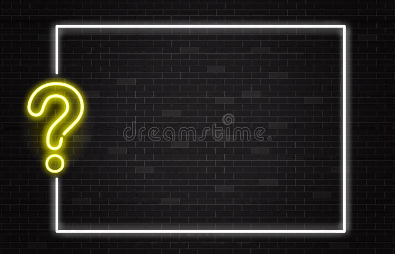 Trivia Night Yellow Neon Sign in White Frame on Dark Brick Wall ...