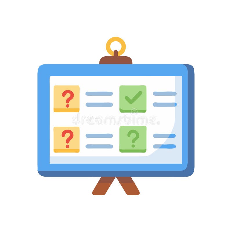 Quiz Board Icon for Educational Games Stock Vector - Illustration of ...