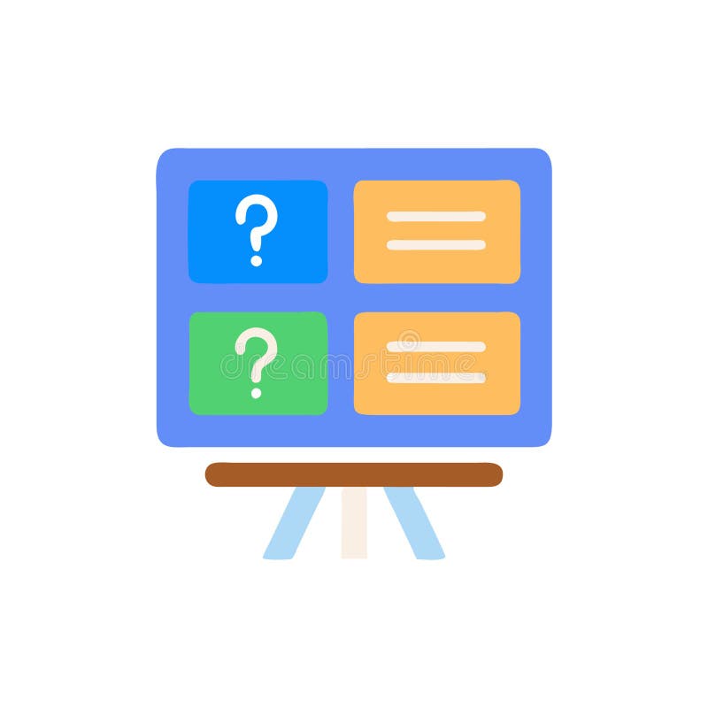 Quiz Board Icon for Educational Activities Stock Illustration ...
